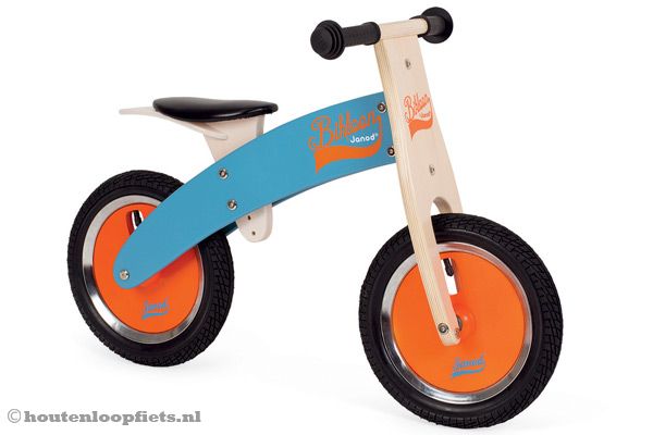 Janod Bikloon blauw oranje | Houtenloopfiets.nl