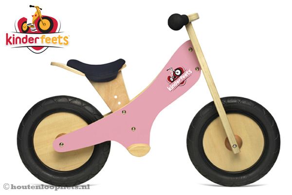 Kinderfeets Classic roze | Houtenloopfiets.nl